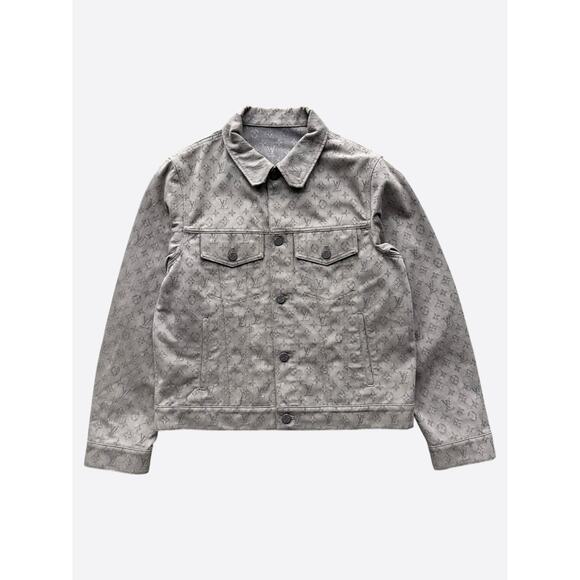Louis Vuitton | Jackets & Coats | Louis Vuitton Grey Monogram Denim ...